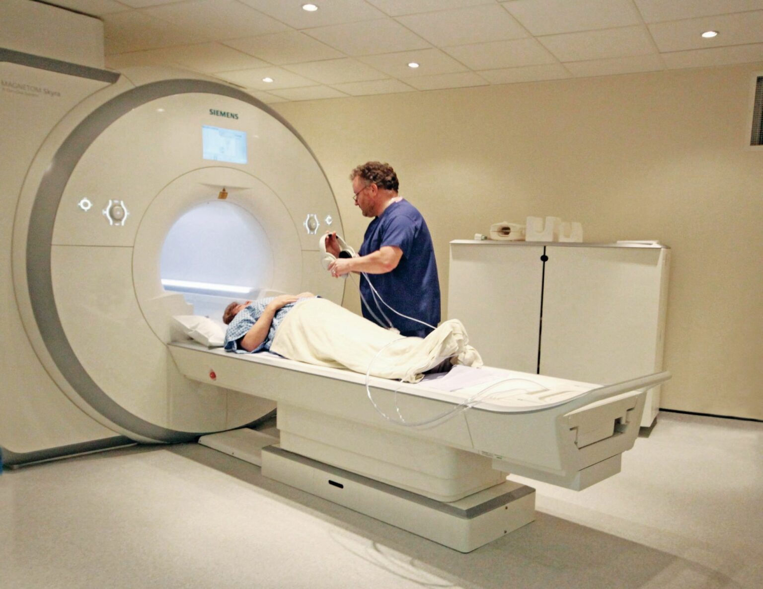 How strong is the magnetic field of an MRI machine?